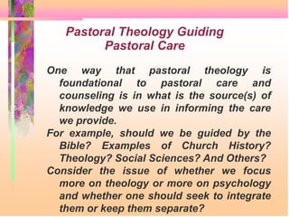 Pastoral Theology--- How and Why We Care | PPT