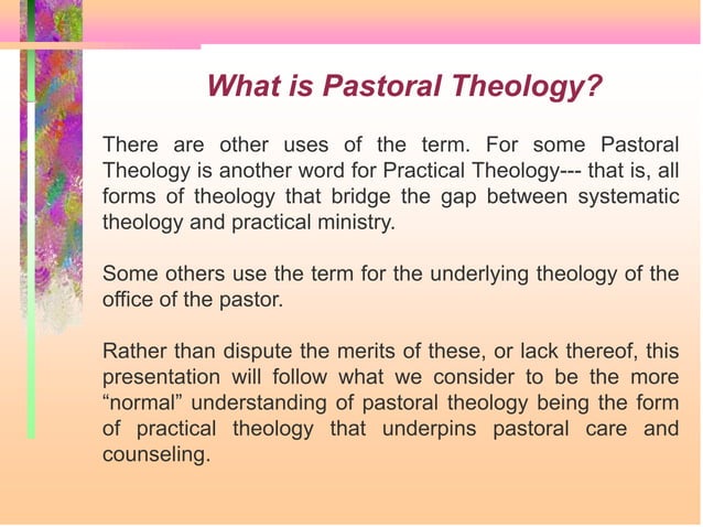 Pastoral Theology--- How and Why We Care | PPT | Christianity ...
