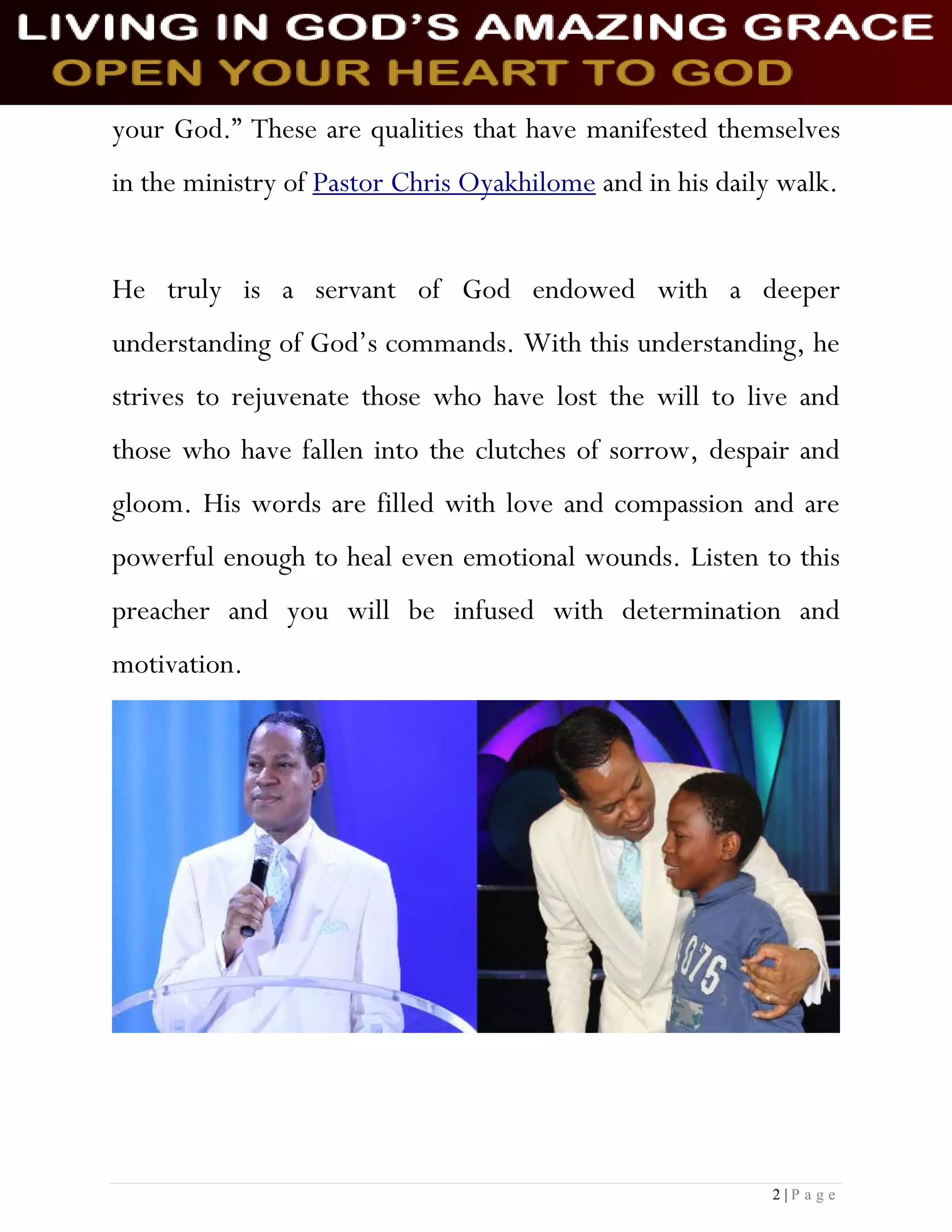 About Pastor Oyakhilome of Christ Embassy | PDF