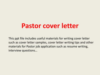 Pastor cover letter | PPTX