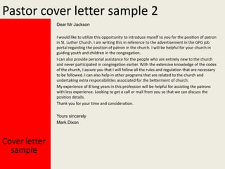 Pastor cover letter | PPTX