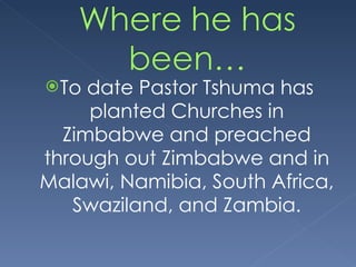 Pastor d tshuma | PPT