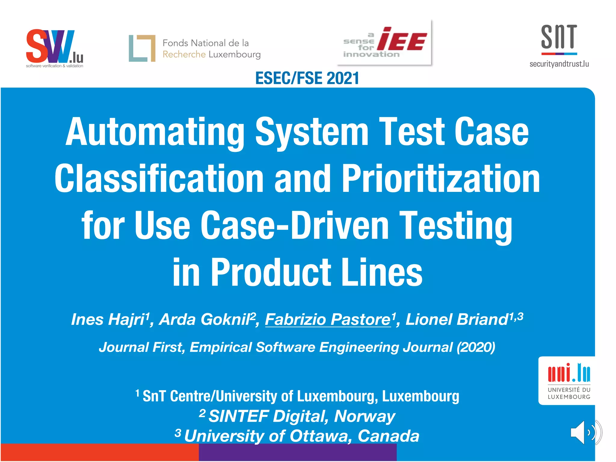 Automating System Test Case Classification And Prioritization For Use Case Driven Testing In