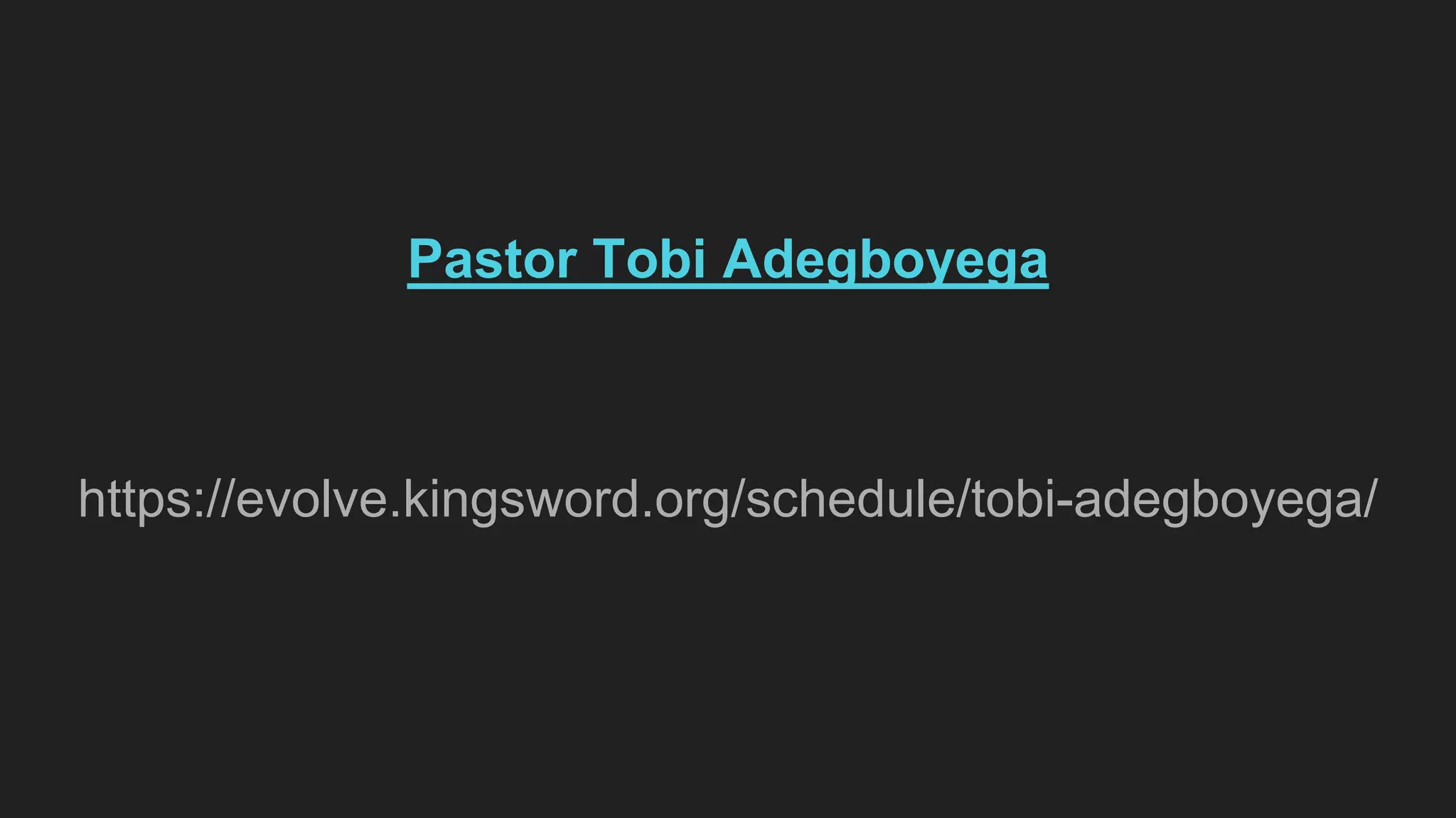 Pastor tobi adegboyega | SPAC Nation UK | PPTX