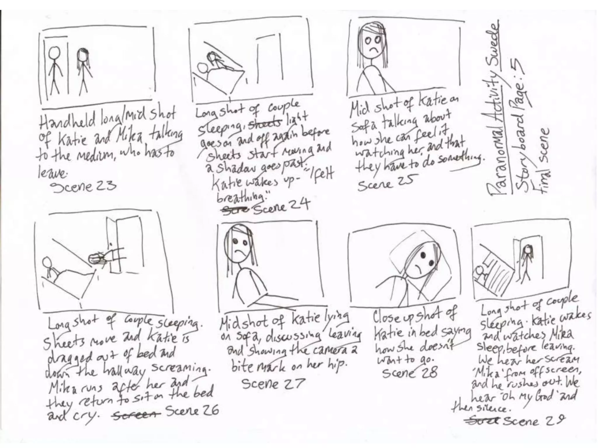 Paranormal Activity Swede Storyboard | PPTX