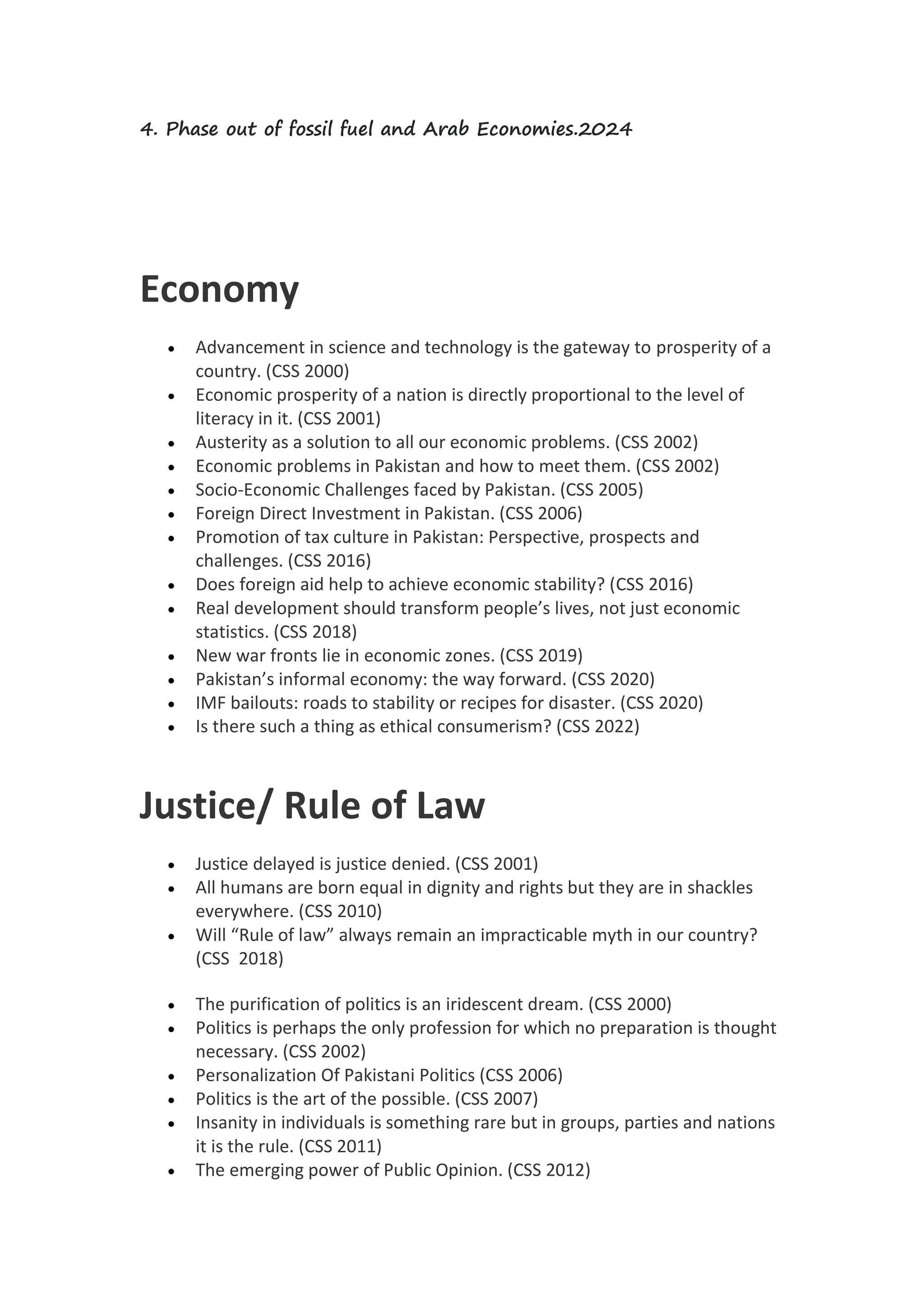 CSS Essay Past Paper Analysis(Topic-wise) 2000-2024 | DOCX