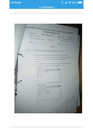 Past Papers (Compiler Construction).pdf