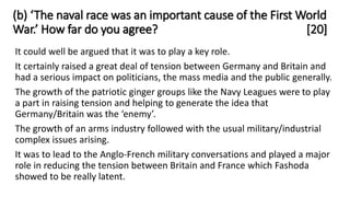 CAMBRIDGE AS HISTORY: PAST PAPER EXPLAINED. THE ORIGINS OF WORLD WAR 1 ...