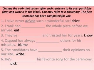 Past Participle 1 | PPT