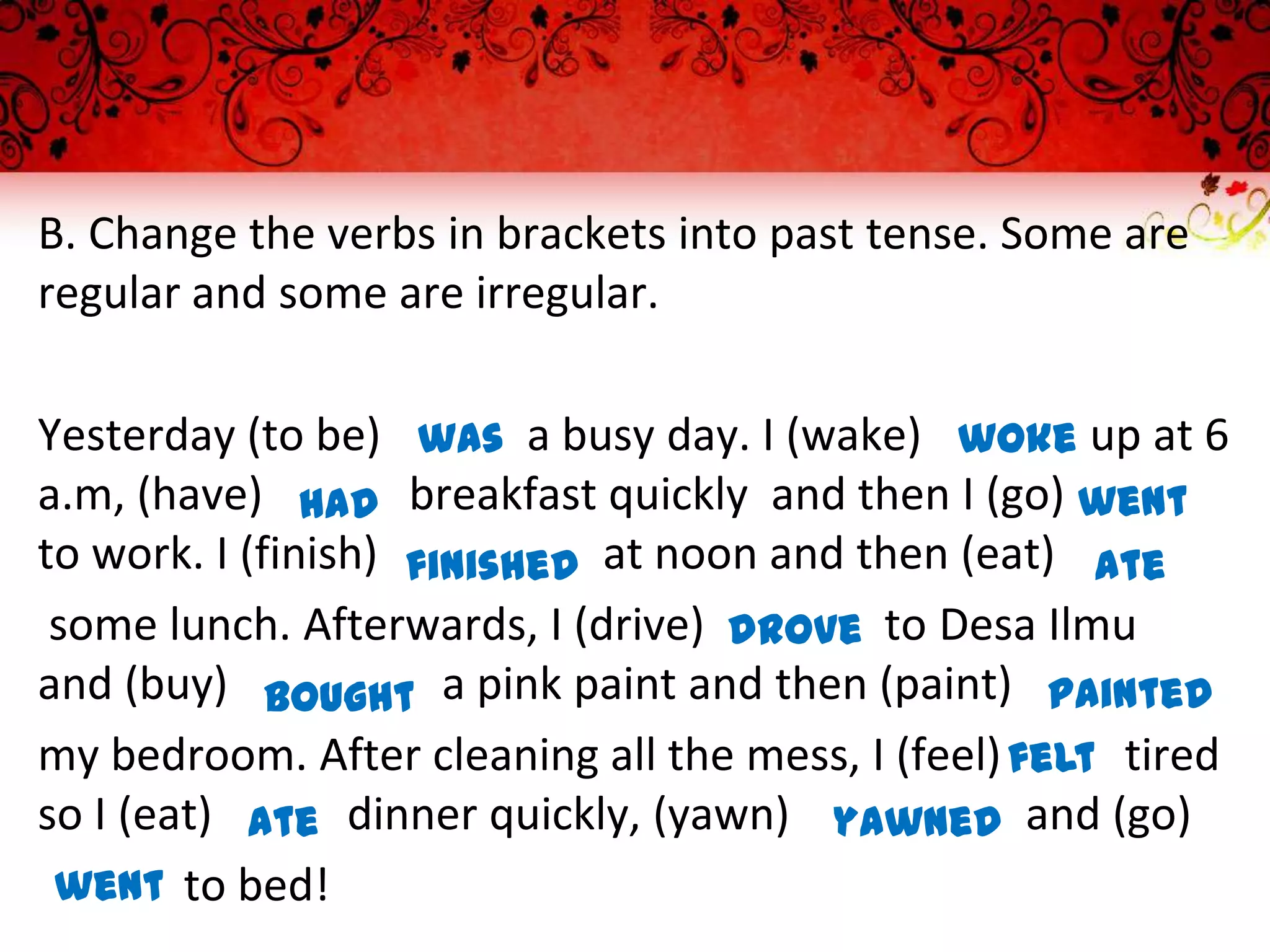 Past participle (regular and irregular verbs) | PPTX