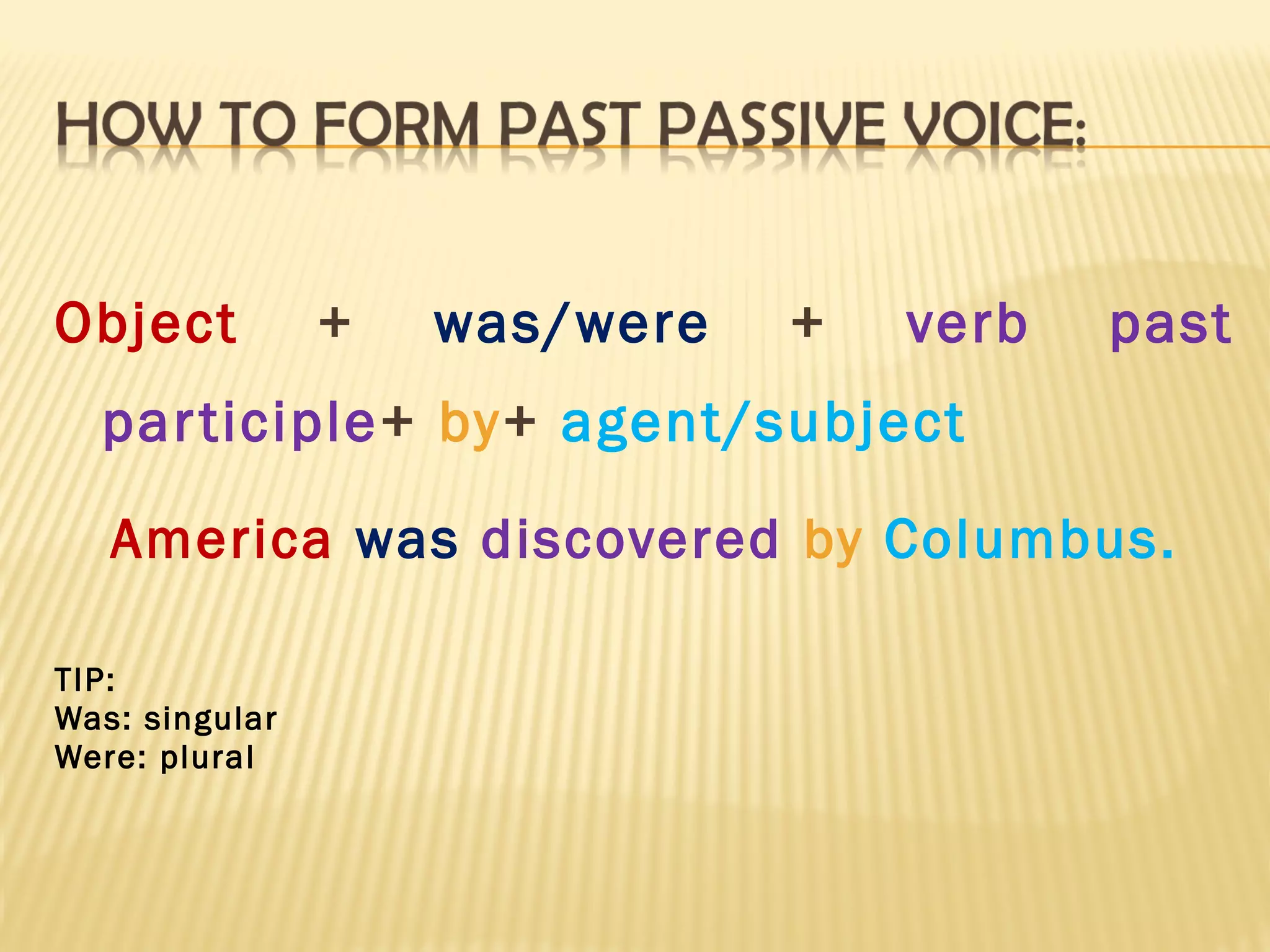 Past passive voice 4° a | PPT