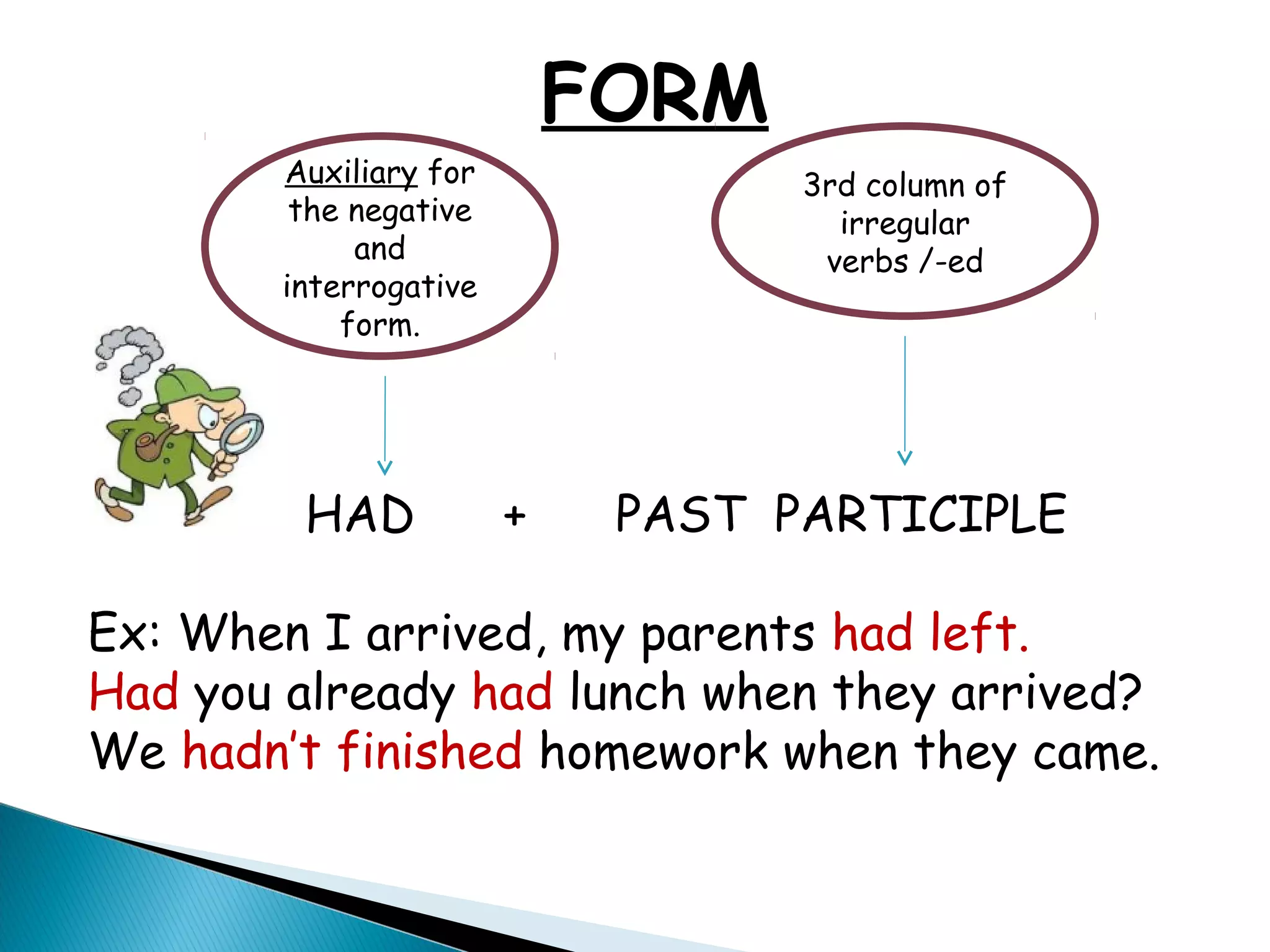 Past perfect; use and examples | PPT