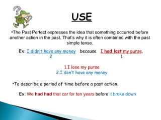 Past perfect; use and examples | PPT