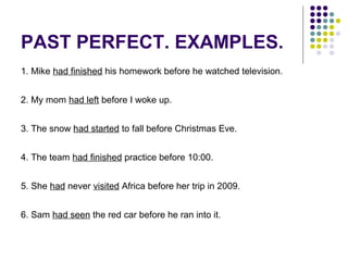Past Perfect pdf usage and exercises about it | PPT