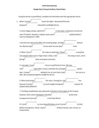 Past perfect todo | PDF