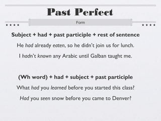 Level 3 ESL Introduction to the Past Perfect Tense | PPT | Science