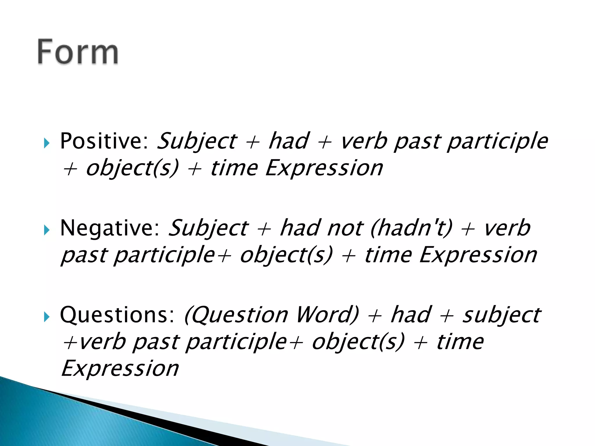 Past perfect simple continuous | PPTX