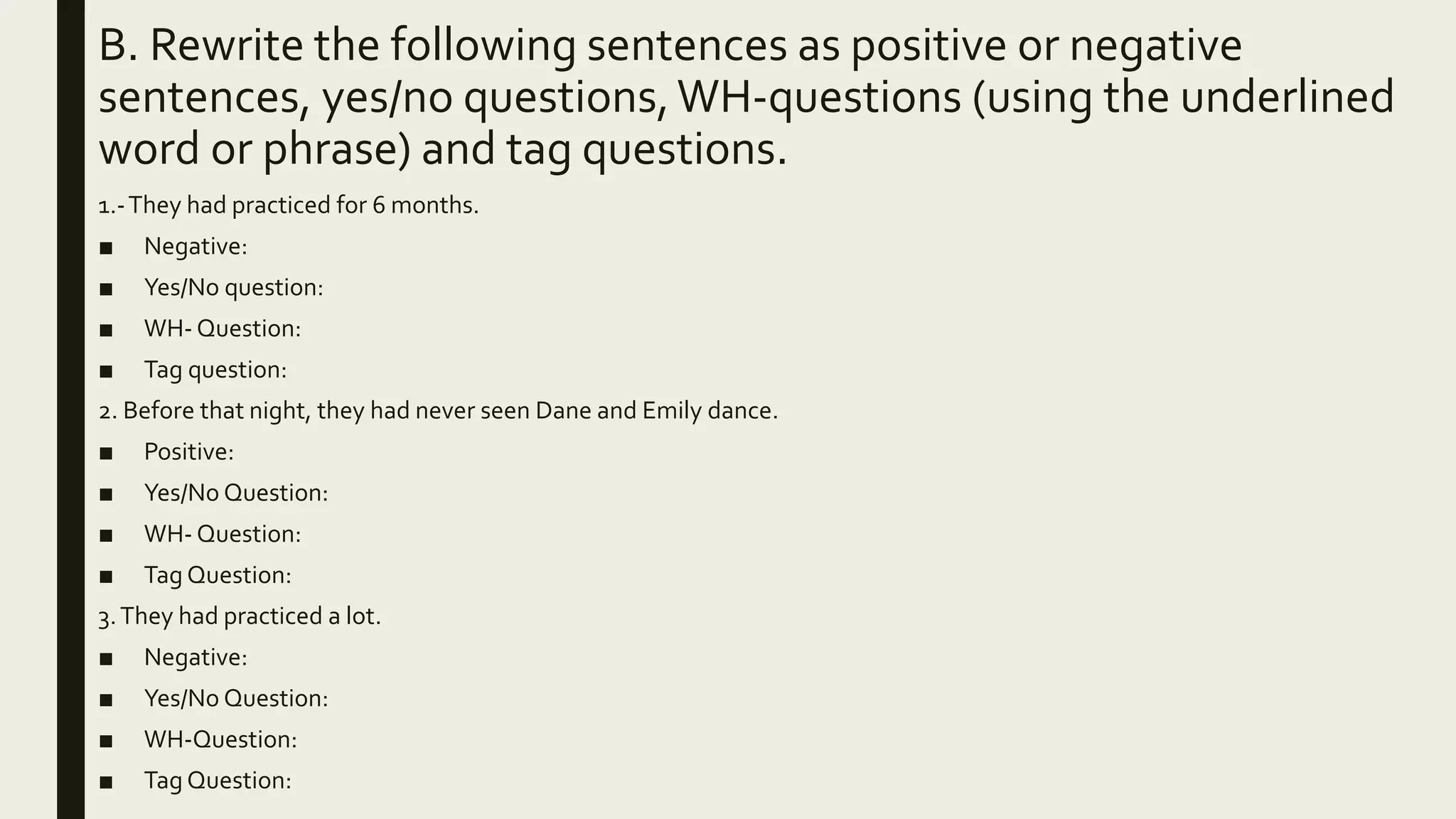 Past perfect story | PPTX