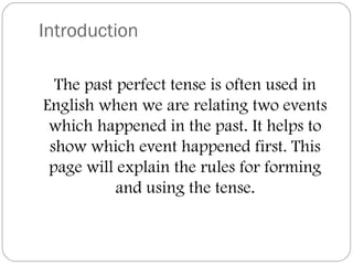 Past perfect tense | PPT