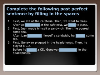 Past perfect tense (practice) | PPT
