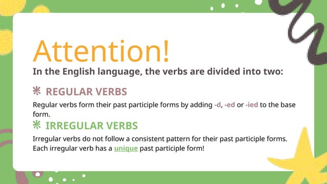 Past Perfect Tense Presentation in Green Orange Cute Style.pptx