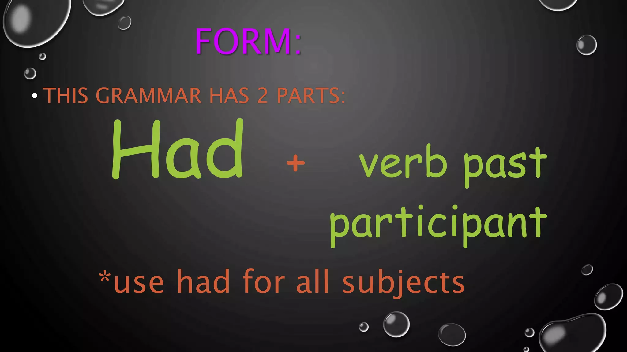 Past perfect tenses | PPTX