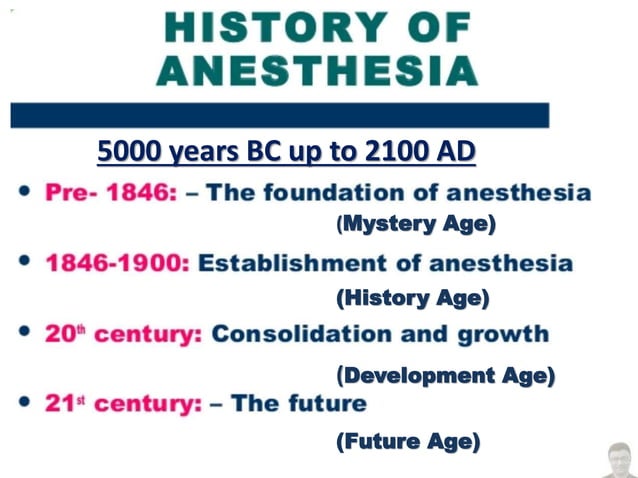 Past, present and future of anesthesia | PPTX