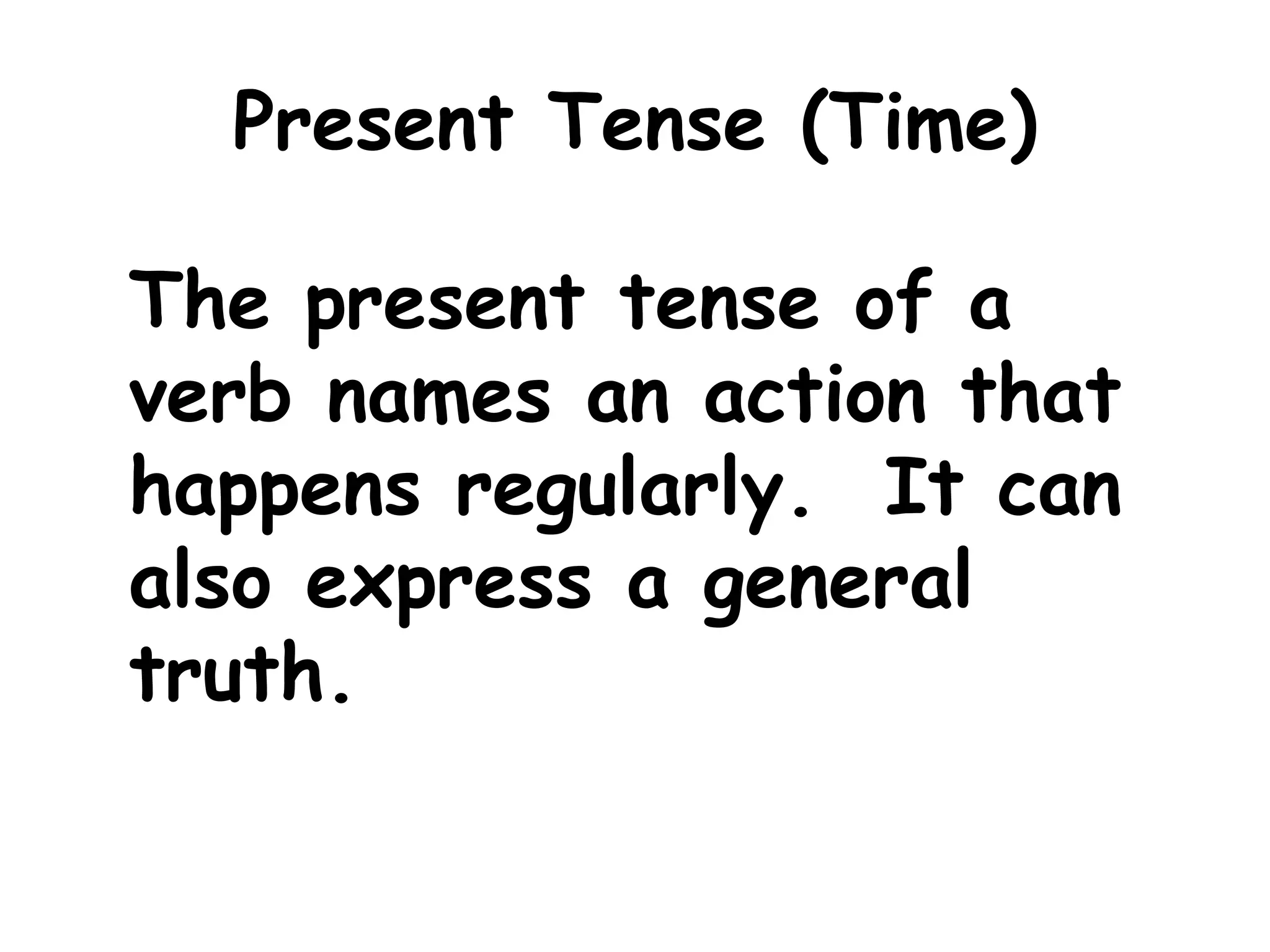 Past Present And Future Verb Tense | PPT