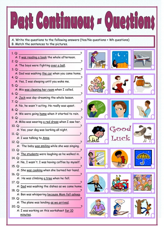 Past progressive 2-questions | PDF