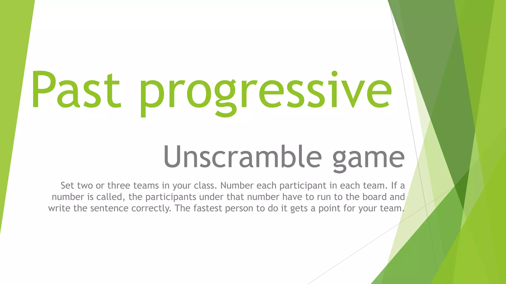 Past progressive game | PPT