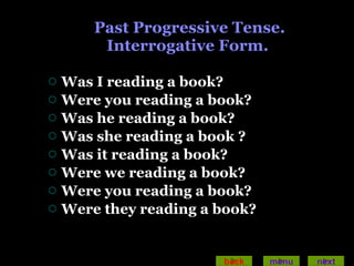 Past Progressive Tense | PPT