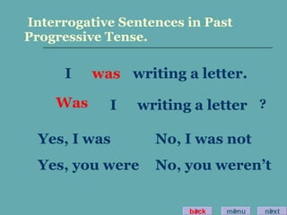 Past Progressive Tense | PPT