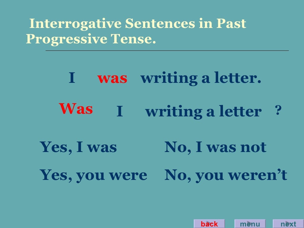Past Progressive Tense