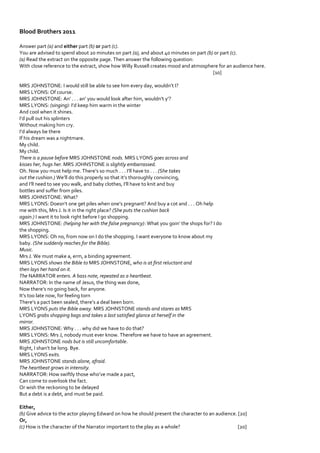 Blood Brothers: Past questions WJEC | DOC