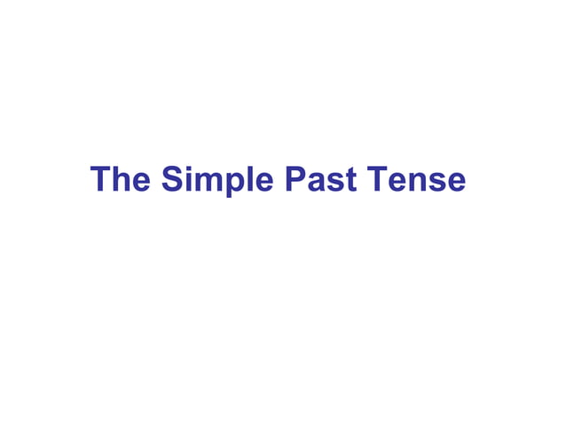 Past simple | PPT