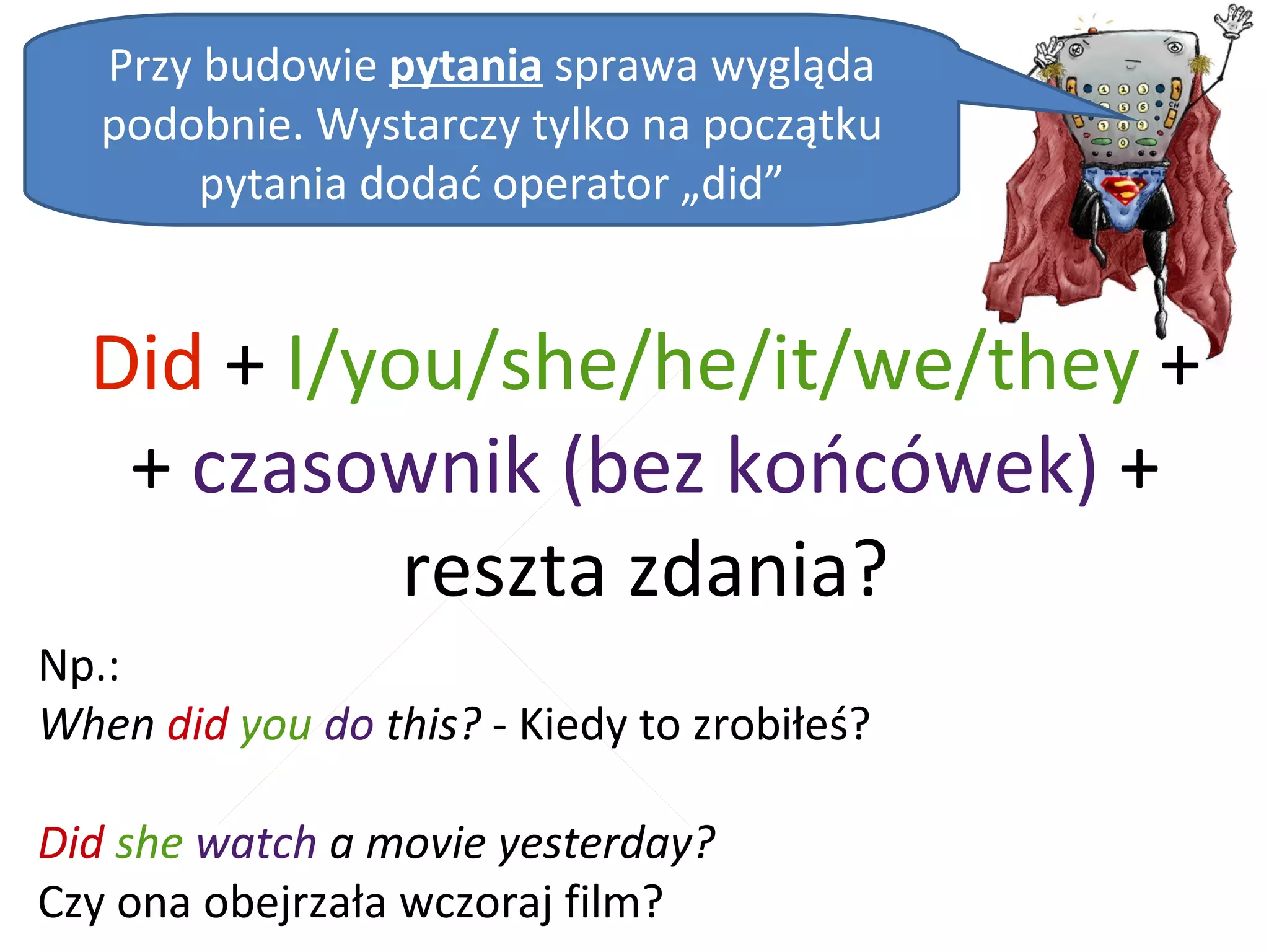 Budowa zdania w Past Simple | PPT