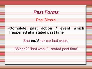 Past Tense. Past simple | PPT