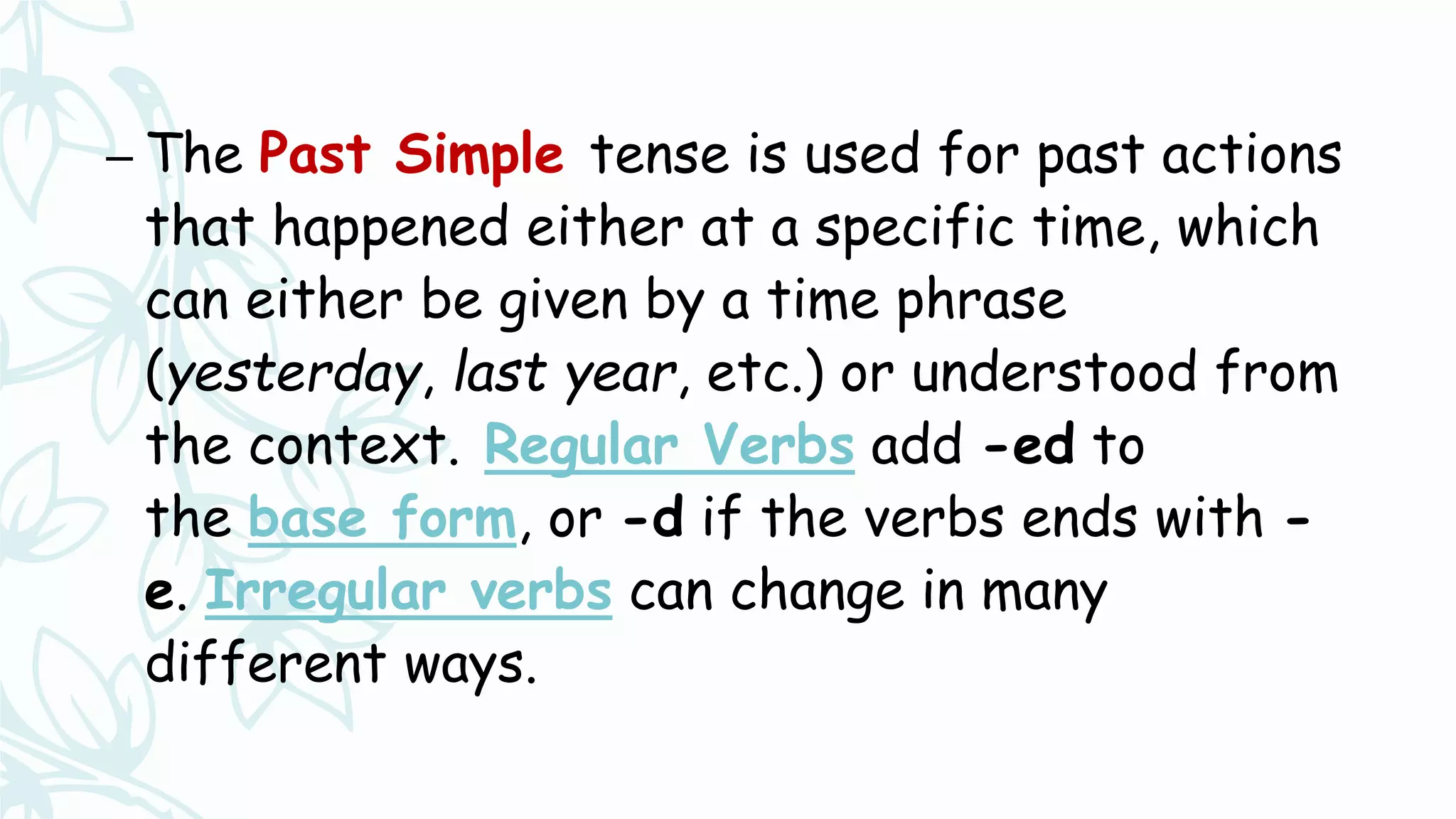 Past simple | PPTX