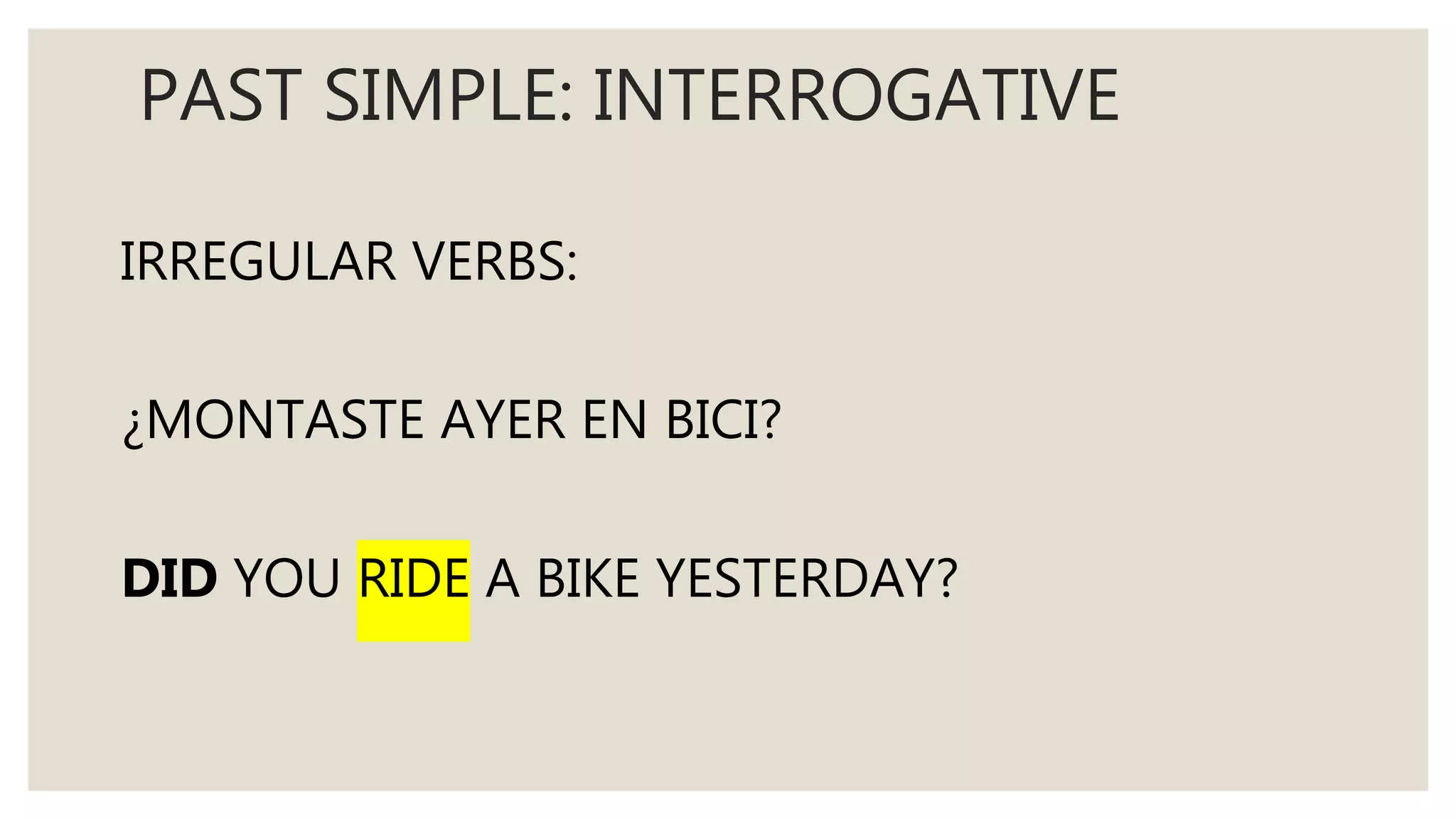 Past simple, regular and irregular verbs | PPTX