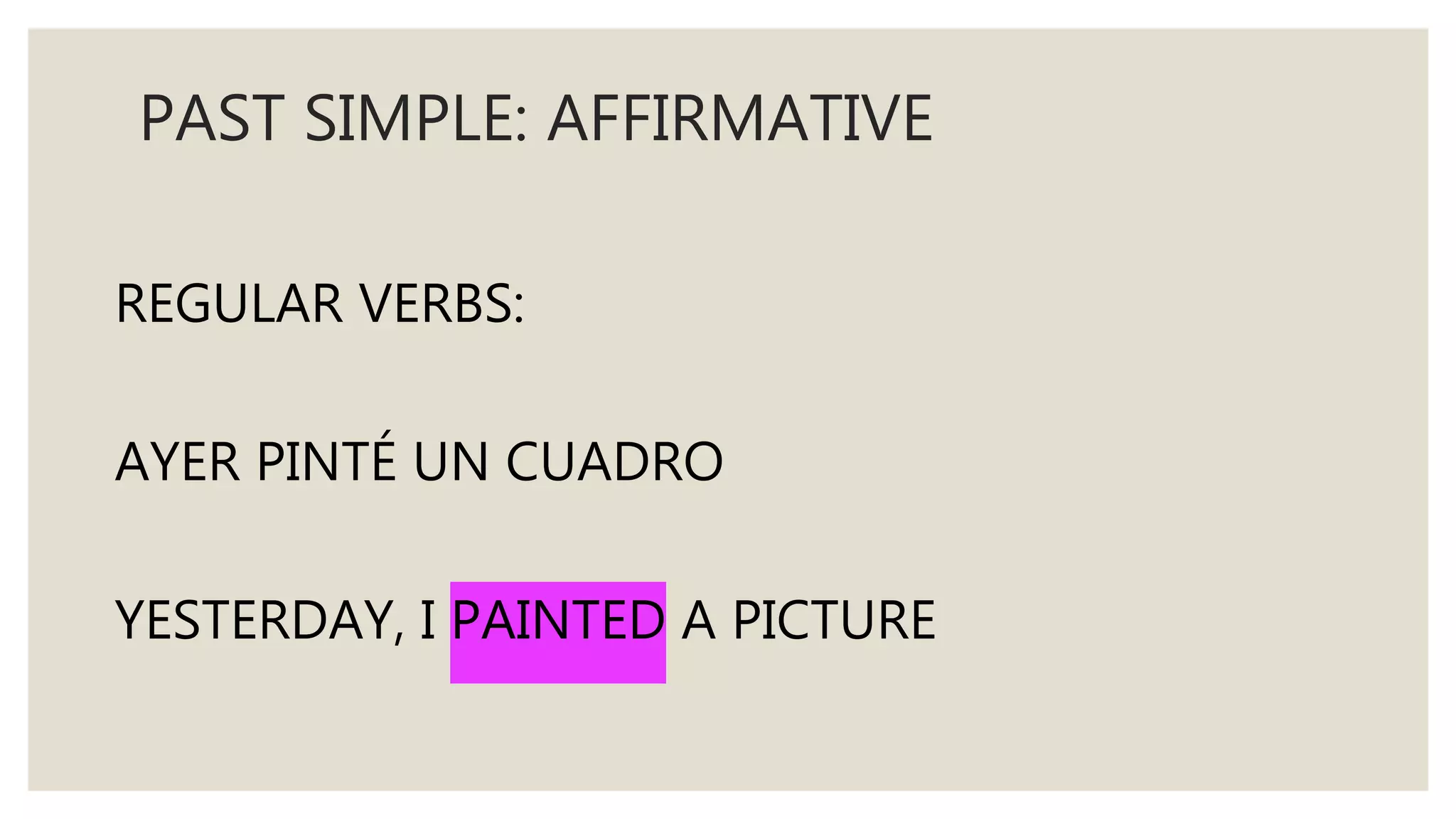 Past simple, regular and irregular verbs | PPTX