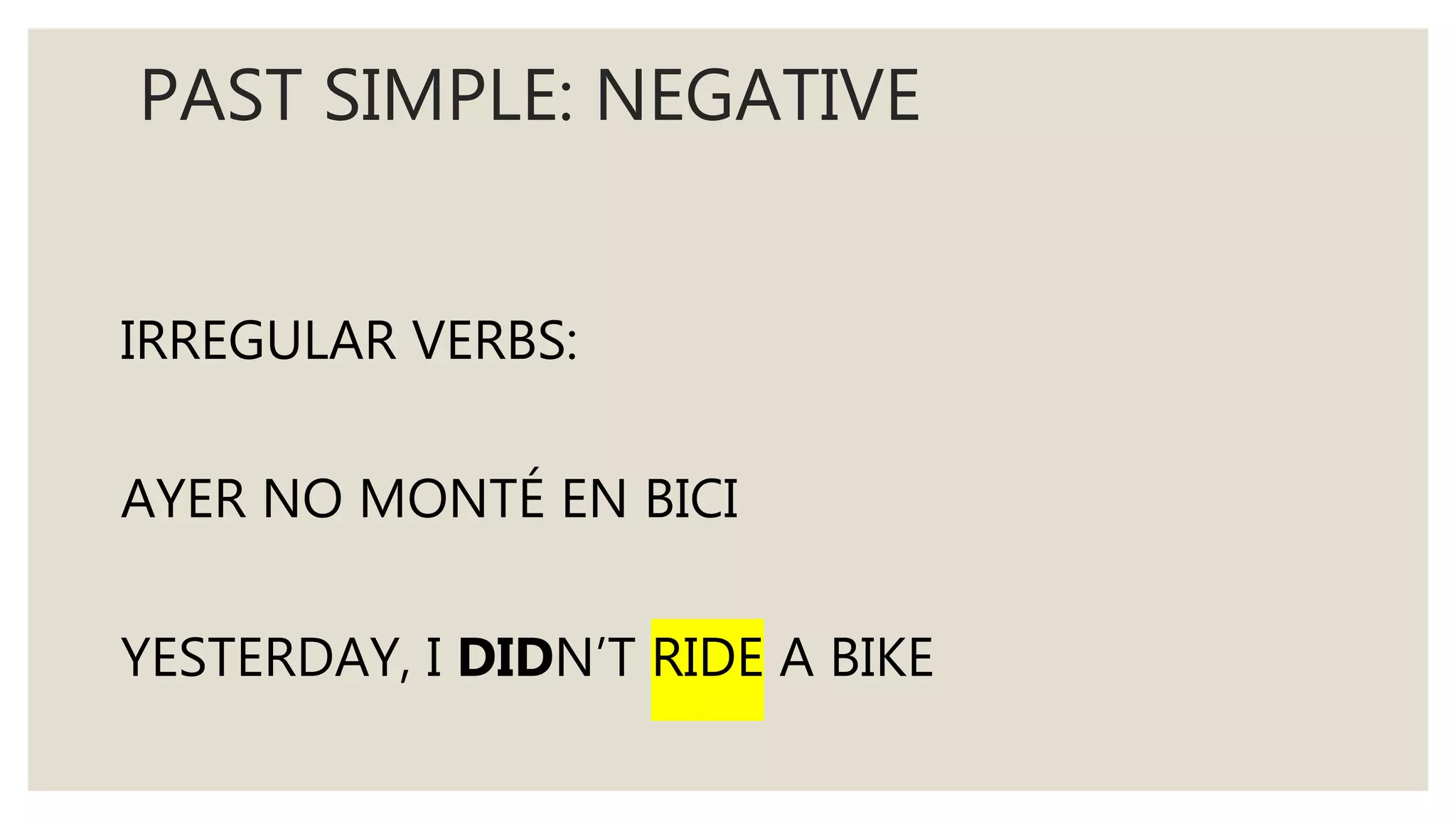 Past simple, regular and irregular verbs | PPTX