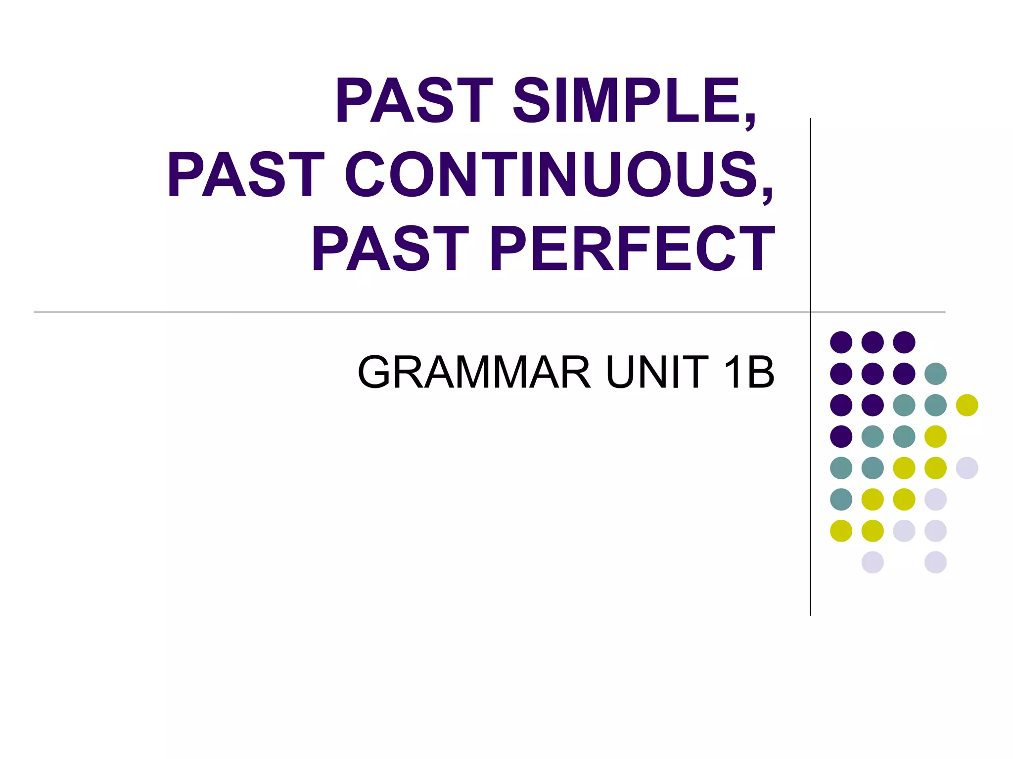 Past Simple, Continuous, Perfect | PPT