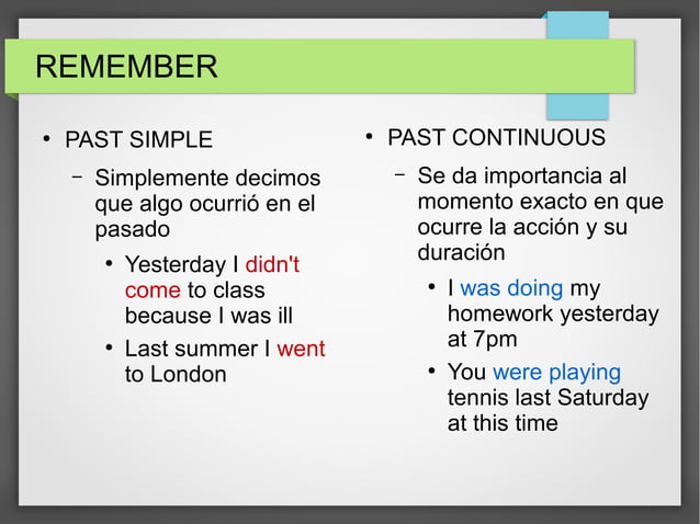 Past simple and past continuous | PPT
