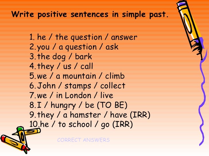 Past Simple Positive And Negative Sentences Part 1