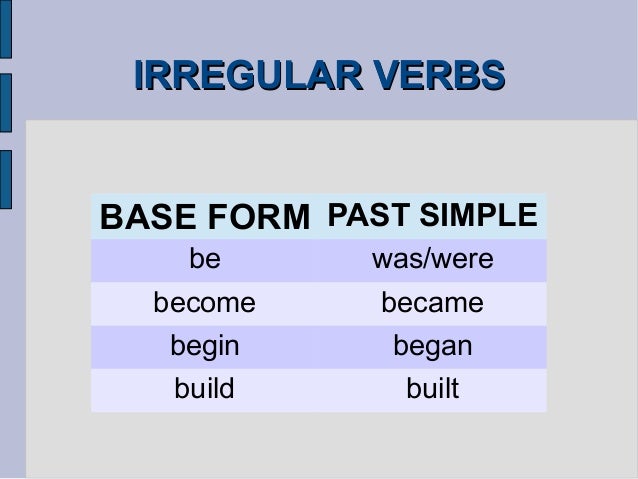Build Past Simple Simple Past Tense Of Build Past