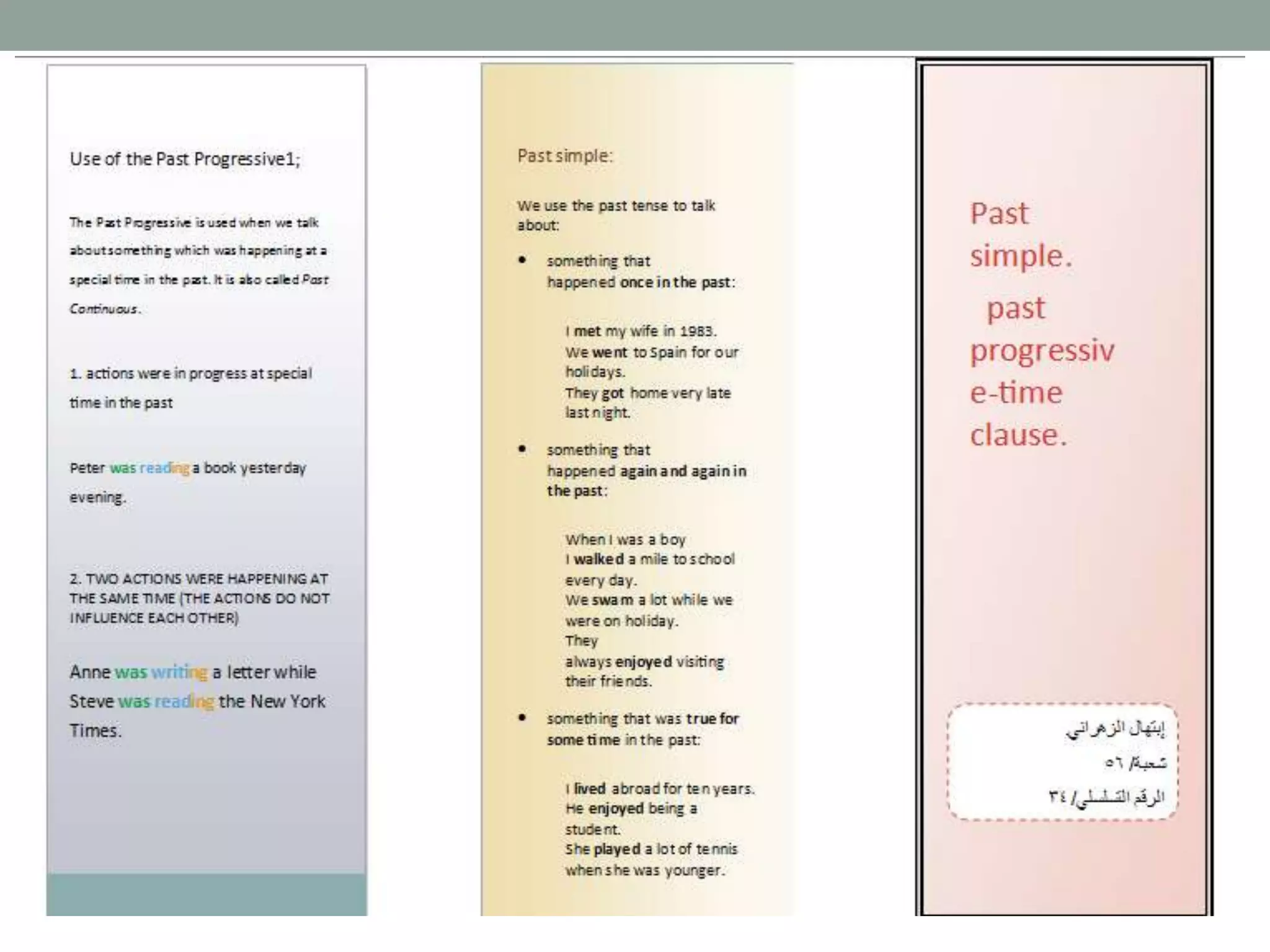 Past simple past prograssive-time clause | PPTX