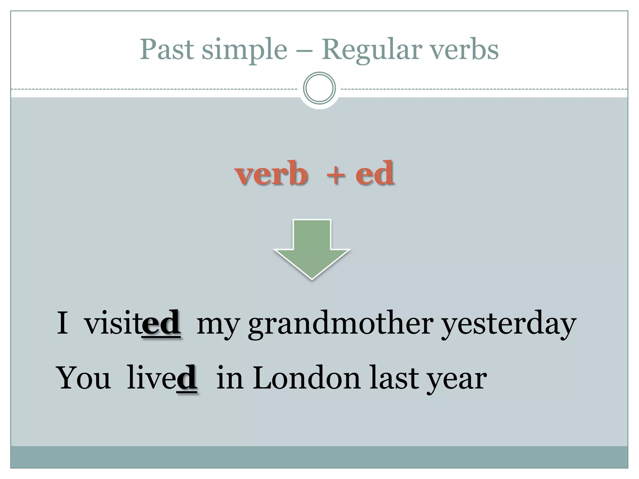 Past simple - Regular verbs | PPTX