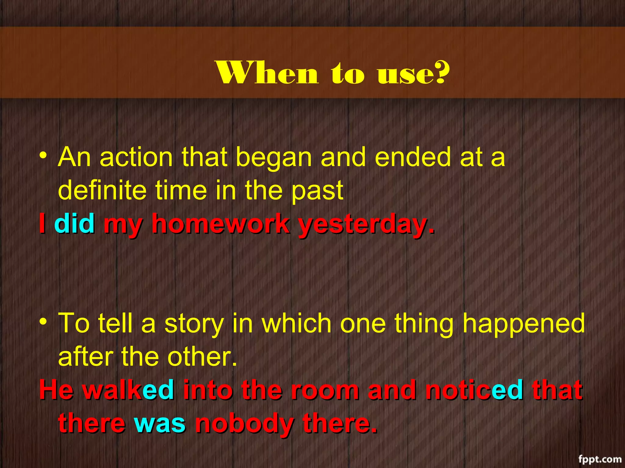 Past simple theory | PPT