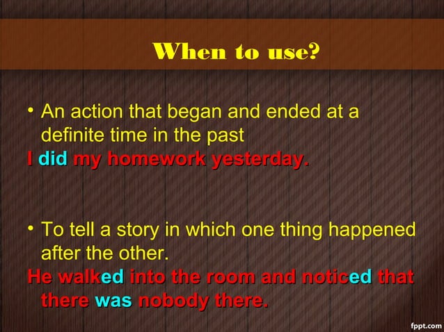 Past simple theory | PPT