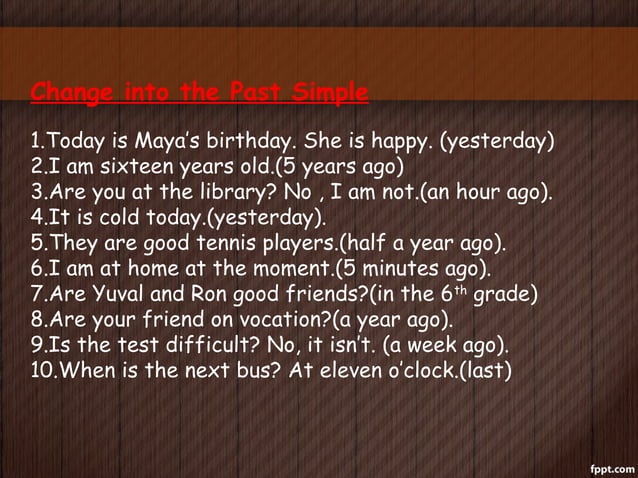 Past simple theory | PPT